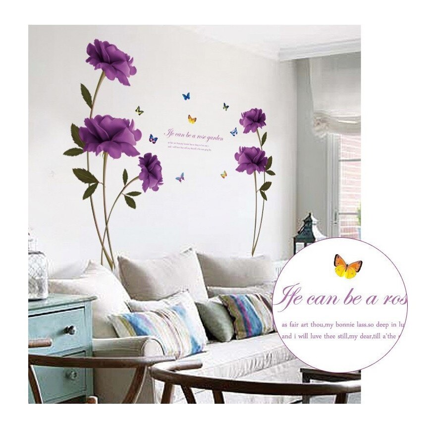 Sticker decorativ, Flori mov, 140 cm, 797STK - eMAG.ro