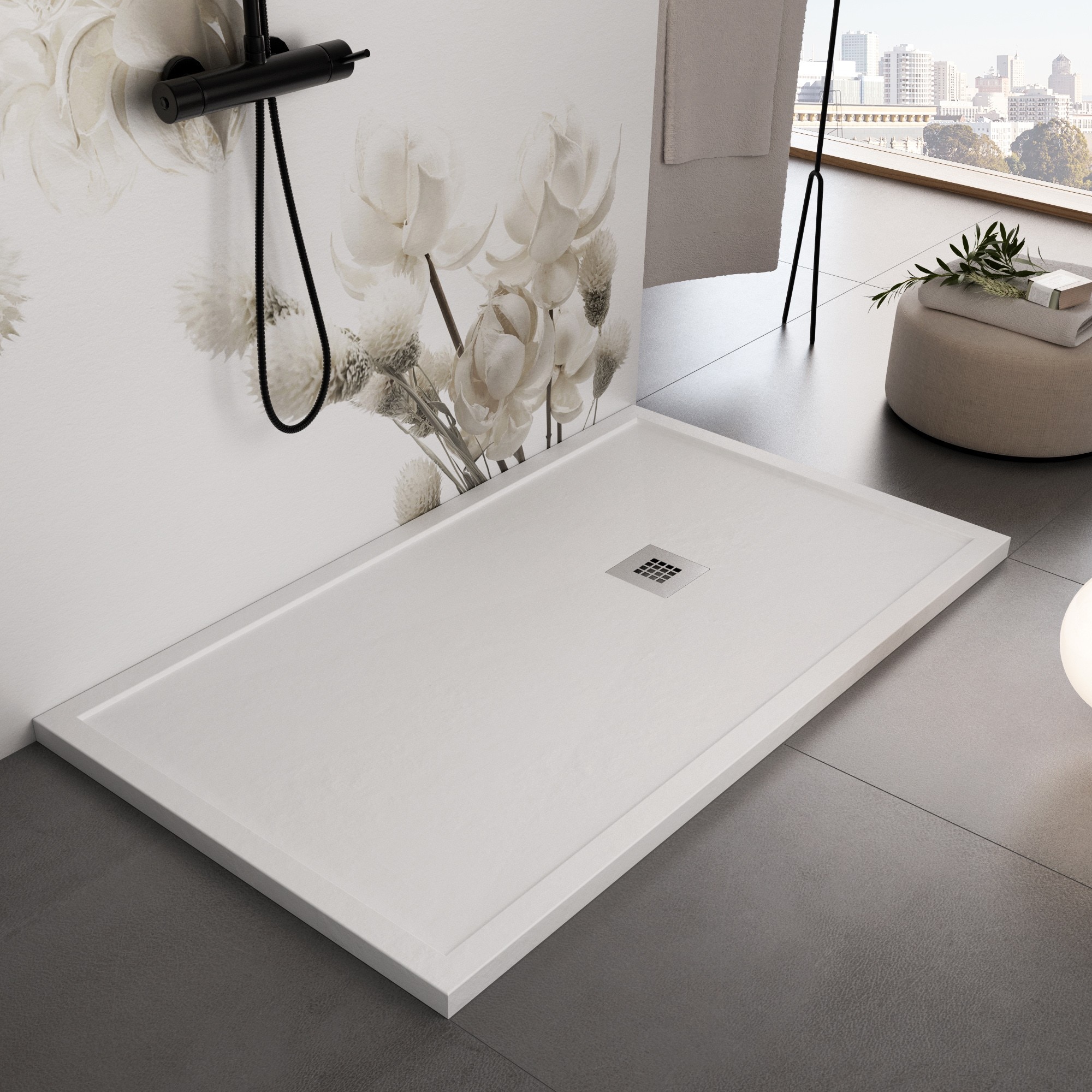 Cadita de dus cu sifon de scurgere, Olimpo Docce, Marco, Compozit ...