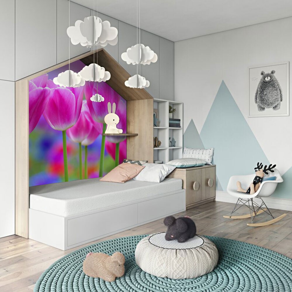 Autocolant Art Star pentru mobilier, Roz aprins, Flori, autoadeziv ...