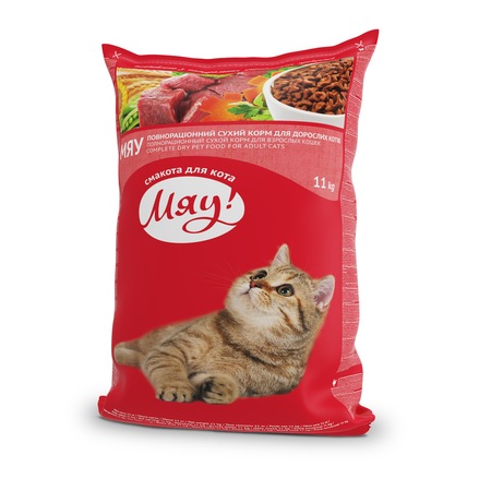 Hrana uscata completa Miau pentru pisici adulte cu curcan si iarba de ...