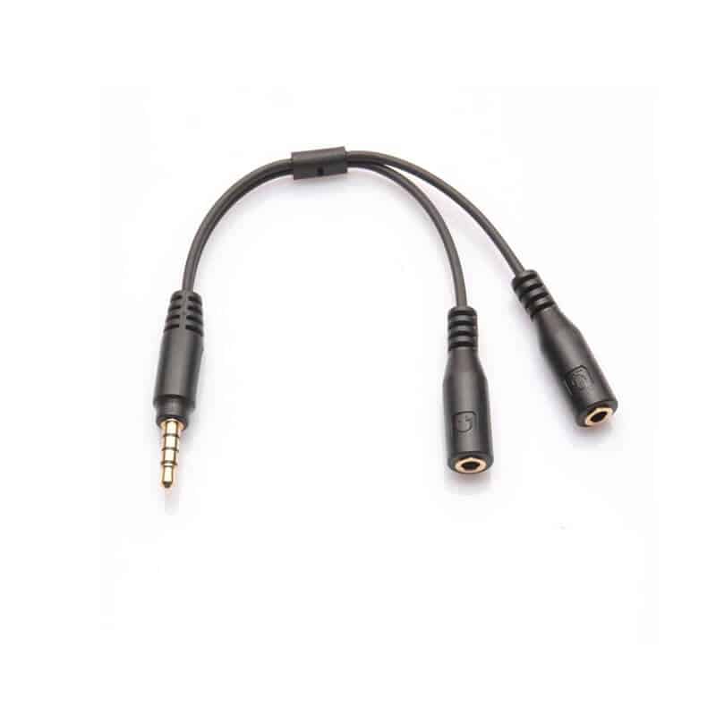 Cablu Audio Edman Jack 3.5mm tata la 2x 3.5mm mama Casti si microfon ...