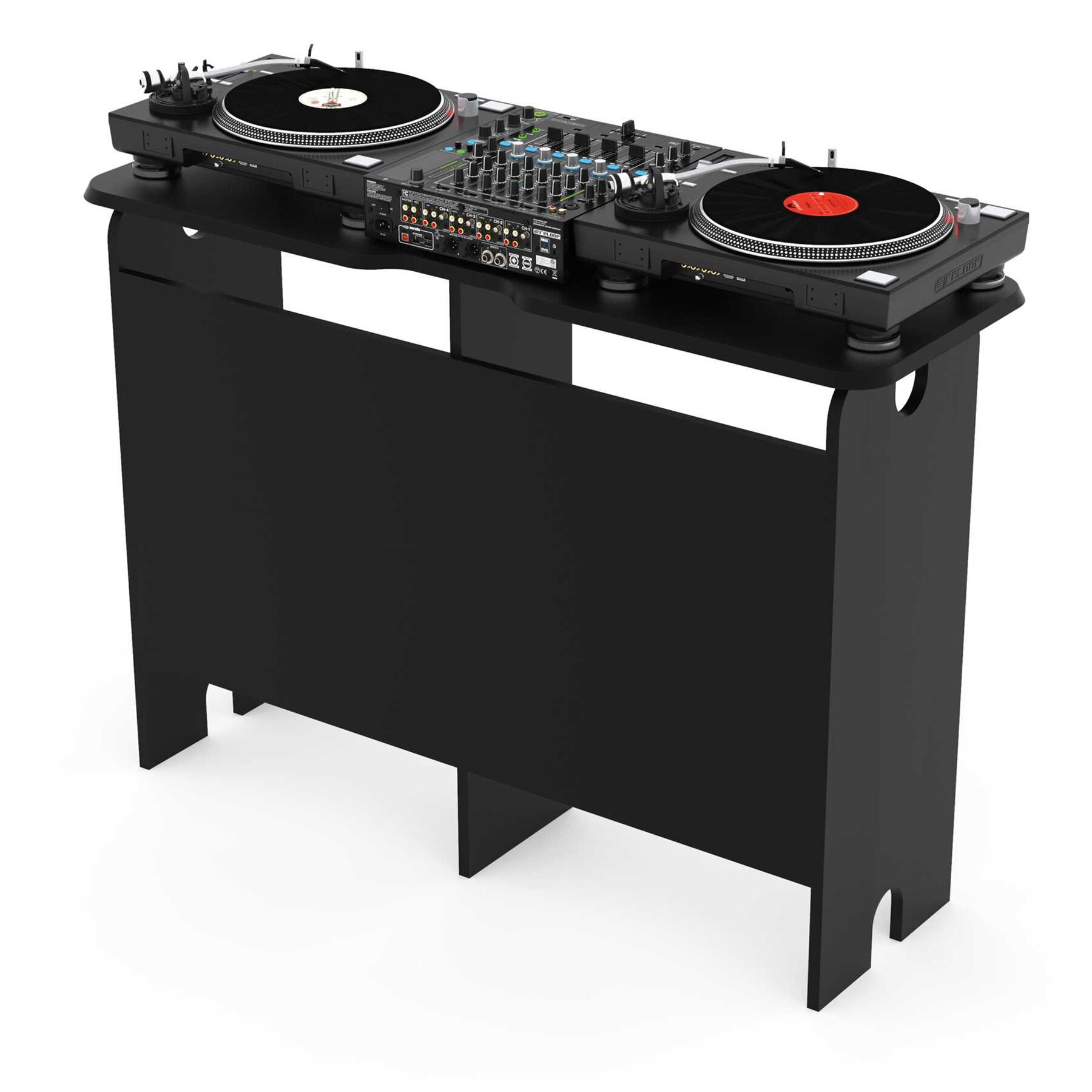 Pupitru Dj, Glorious Mix Station, MDF, dimensiune 128x43x89 cm, Negru ...