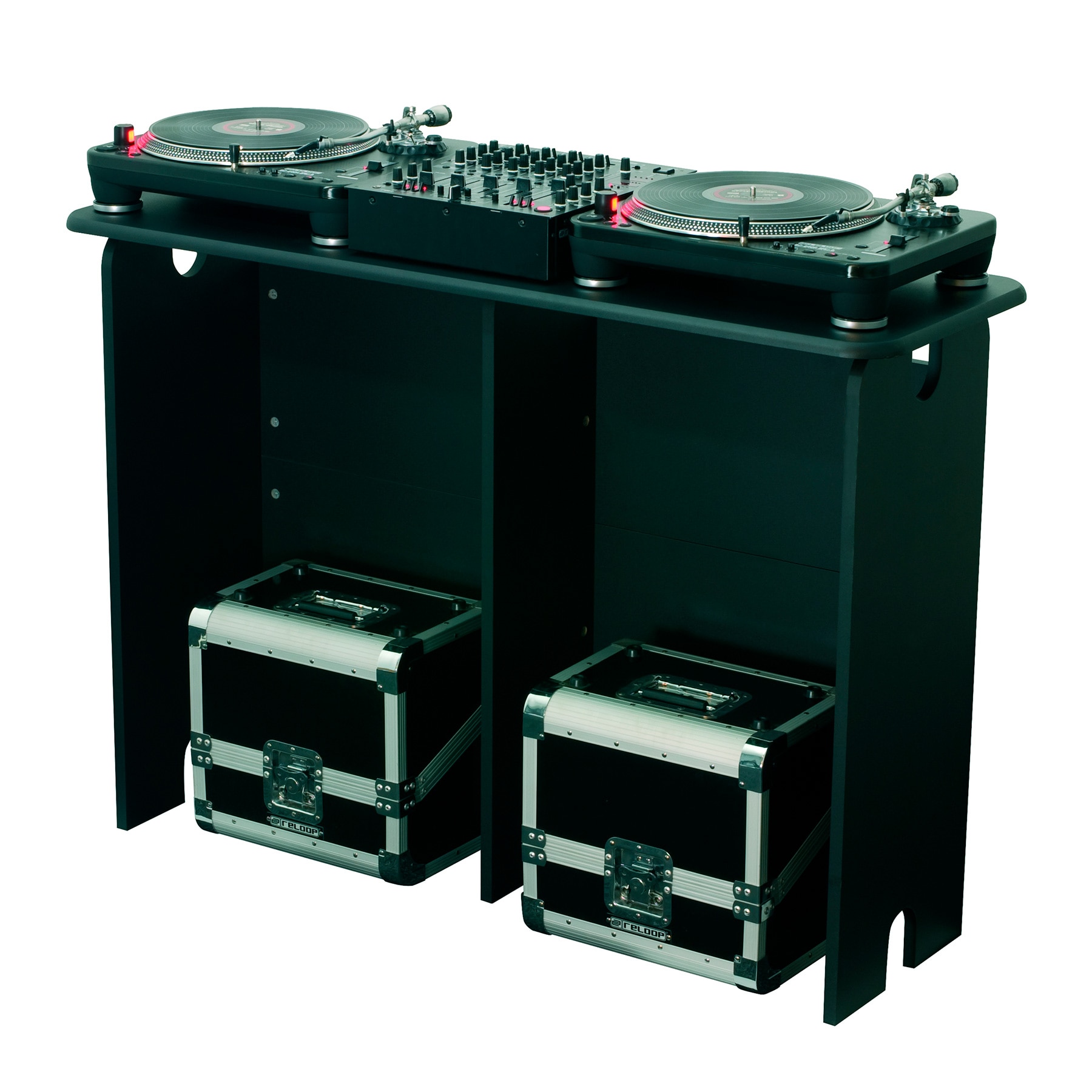 Pupitru Dj, Glorious Mix Station, MDF, dimensiune 128x43x89 cm, Negru ...