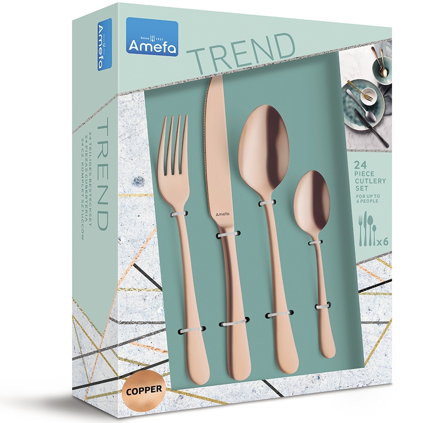 Amefa Austin Copper Evőeszközkészlet, PVD, 24 db - eMAG.hu