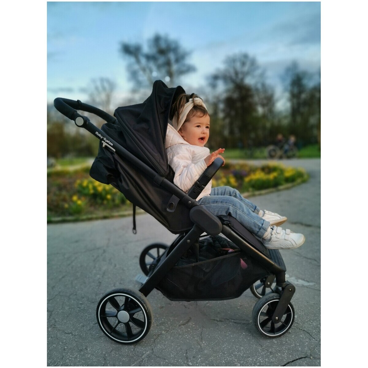 Сгъваема спортна количка Moby System NADIA, Черна - eMAG.bg