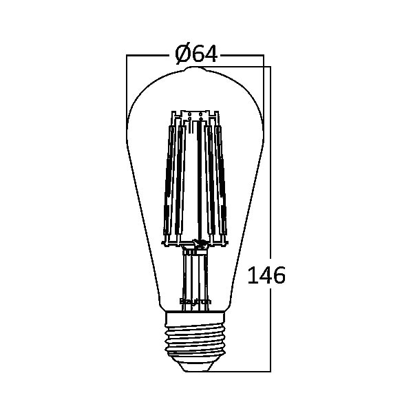 Bec led decorativ, cu filament, led, 4W, st64, 2200k, lumina calda ...