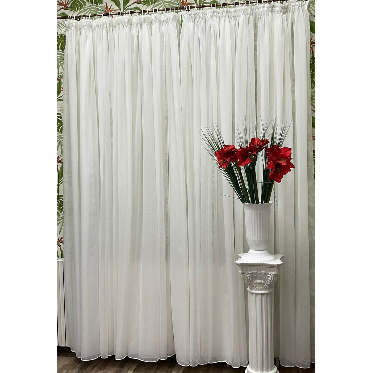 Perdea triplu voal ivoire 300x245cm cu rejansa, by Liz Line - RD2163 ...