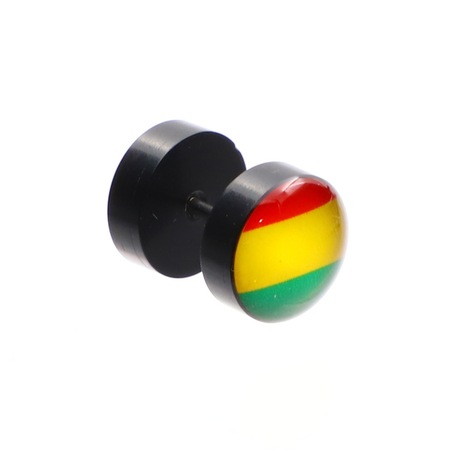 Cercei pierce cu doua fete, Steag Bob Marley, 1 cm - eMAG.ro