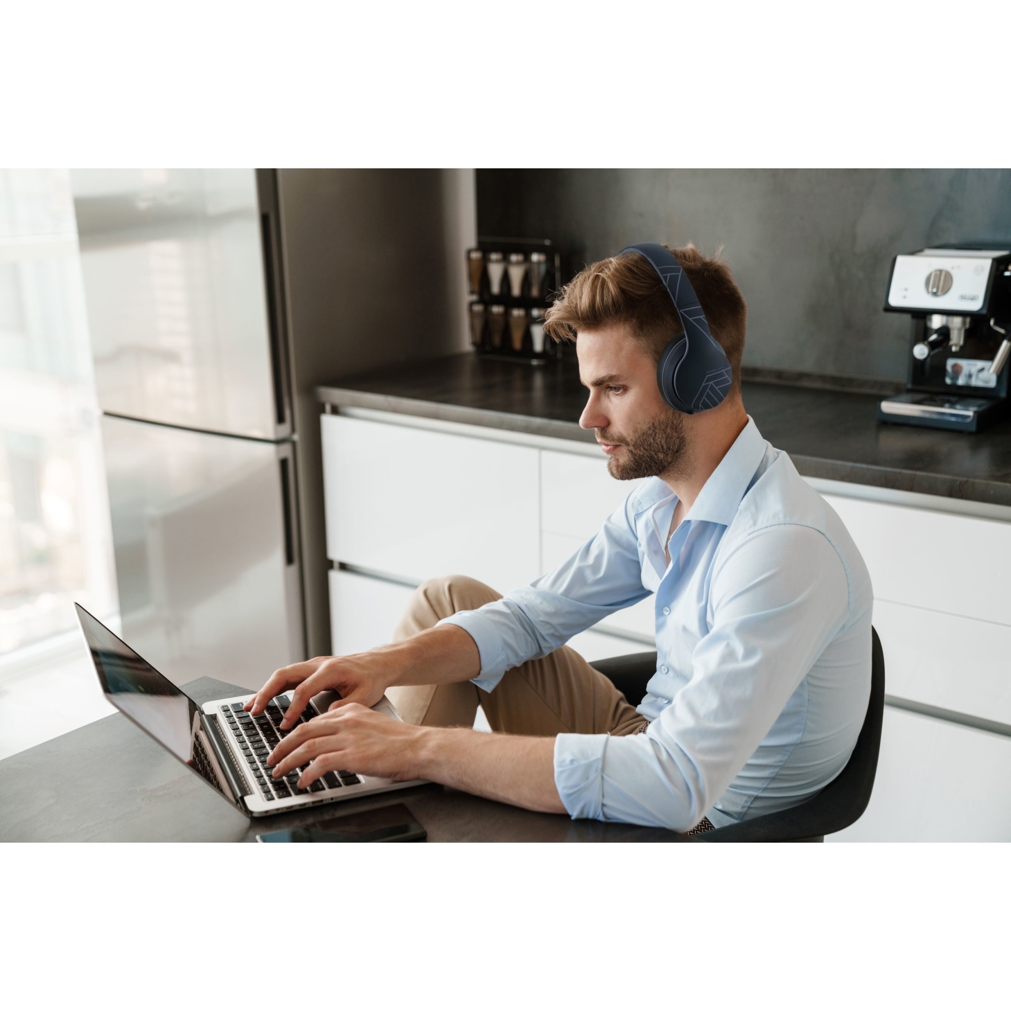 Безжични Bluetooth Слушалки PowerLocus P6, Сини - eMAG.bg