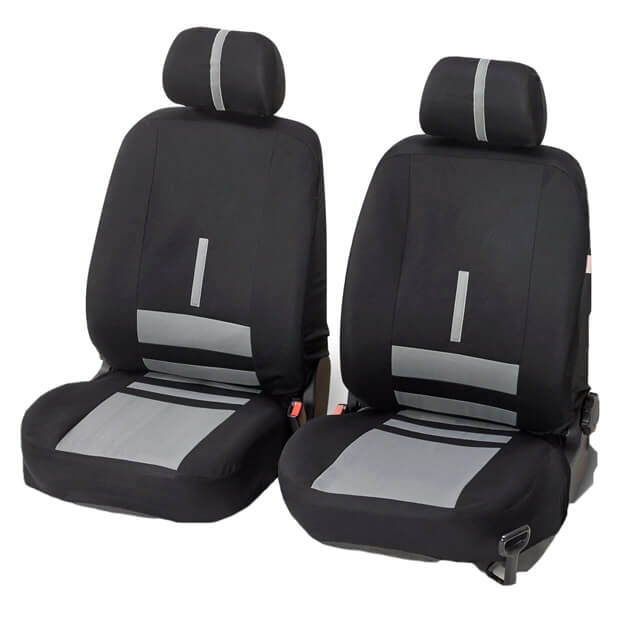 Set huse auto pentru scaune fata, Cartrend, negru/gri, 6 piese - eMAG.ro