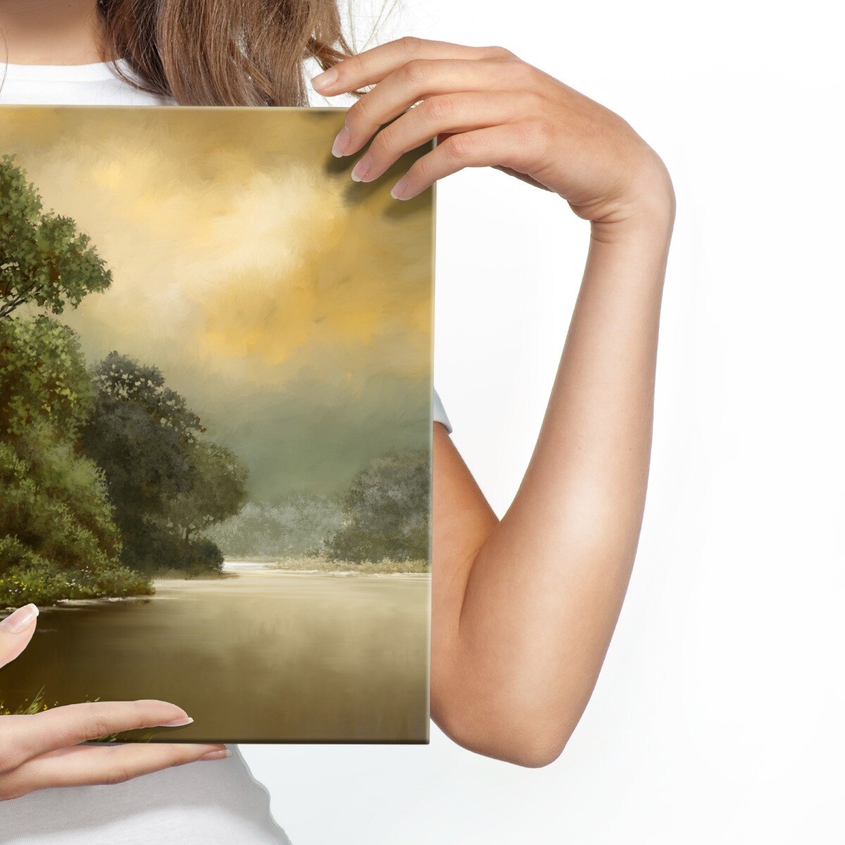 Tablou pentru Dormitor PADURE Rau Copaci Natura 120cm x 80cm Flori ...