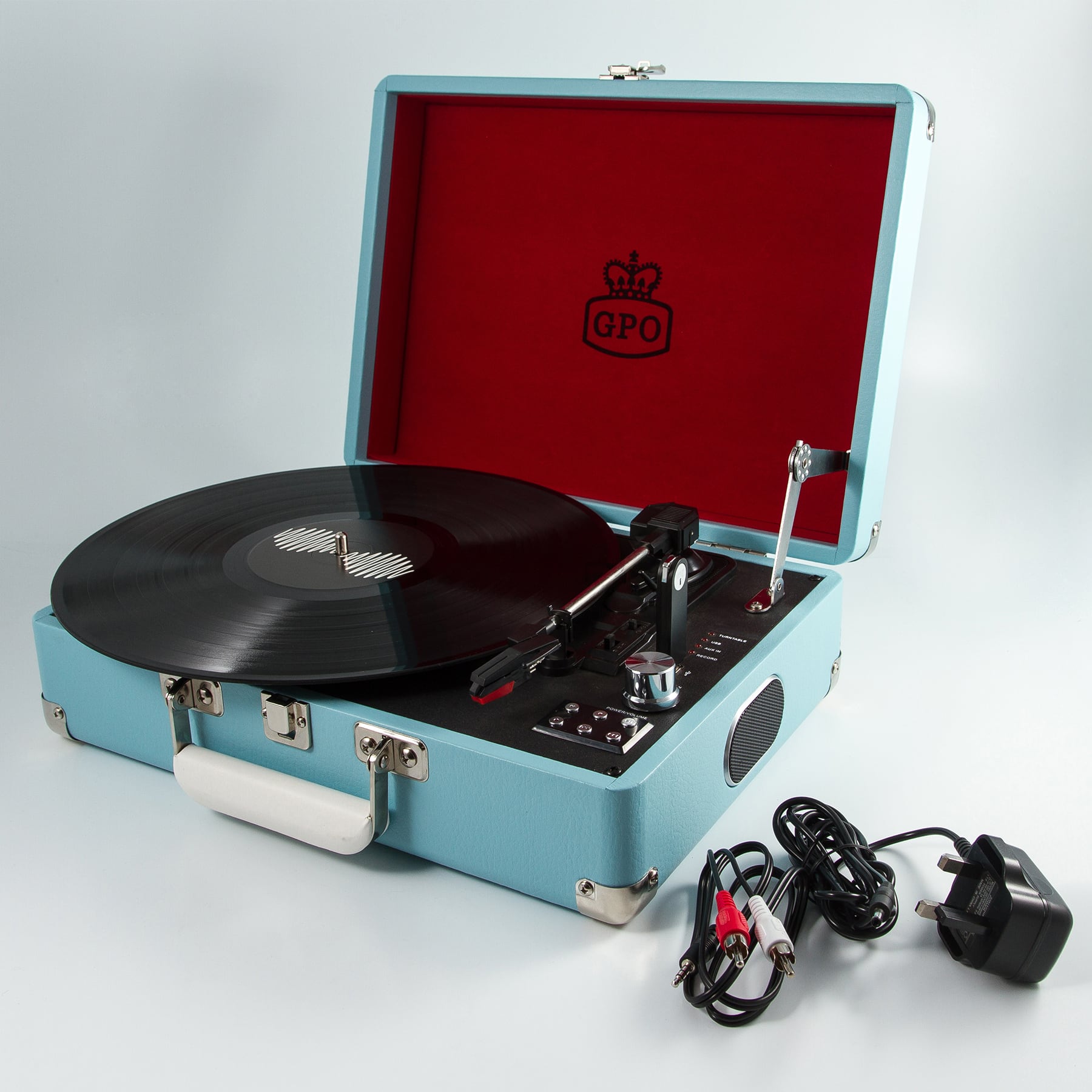 Pick-Up Portabil GPO Retro Attache, Tip valiza, Bluetooth, MP3 Player ...
