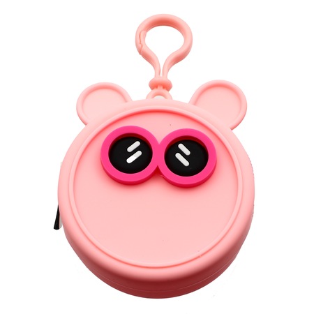 Portofel tip breloc, pentru maruntis, din silicon, model ochi, 8.5 x 3. ...