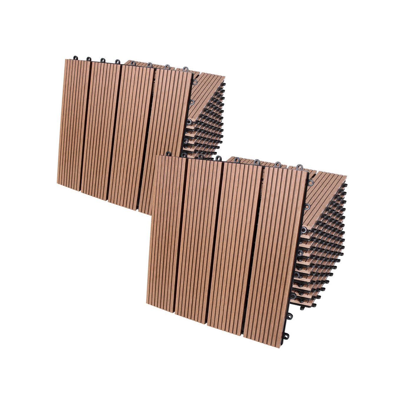 Set 11 Placi terasa, WPC, Teracota clasica, Maro, 30 x 30 cm - eMAG.ro