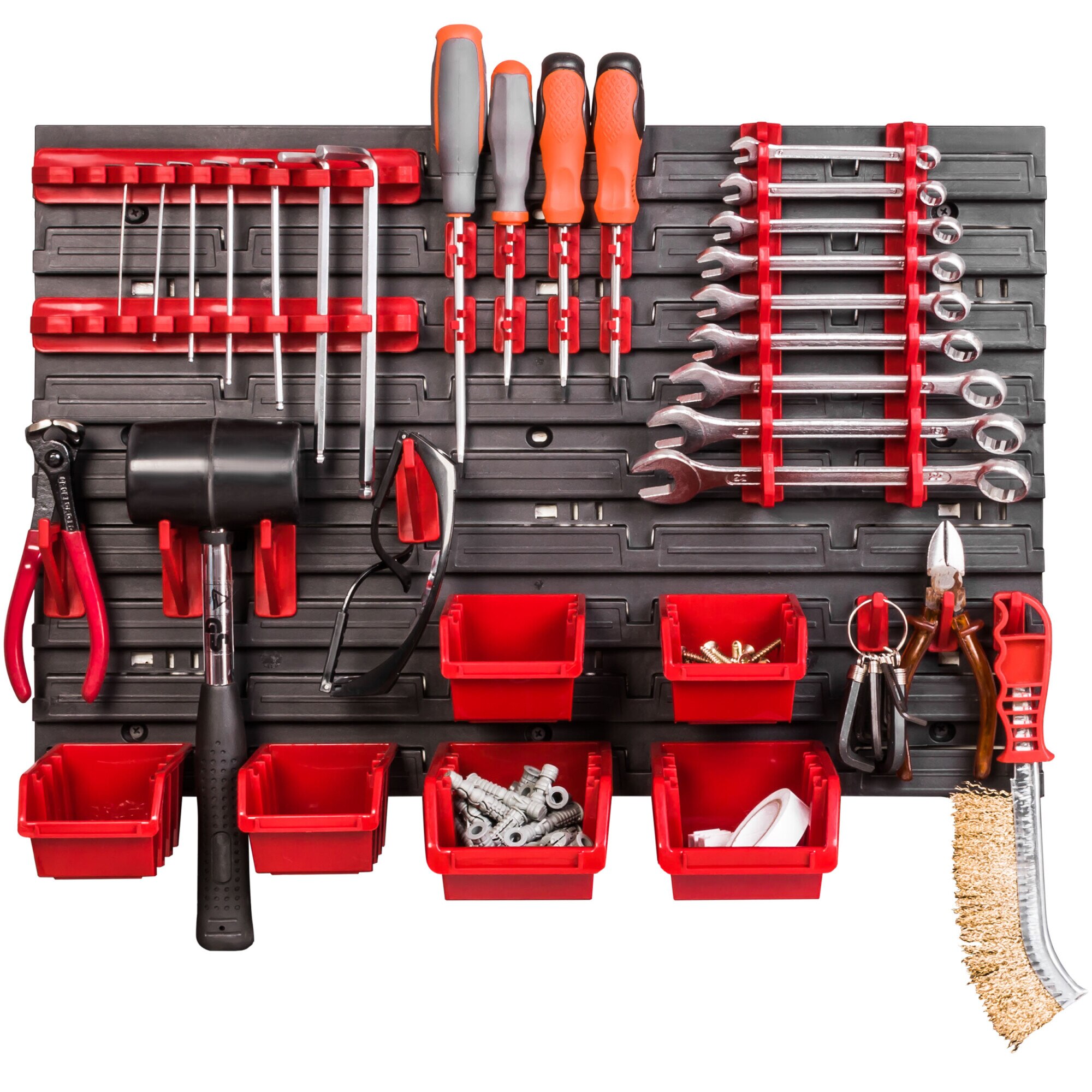 Panou depozitare scule, Botle, 6 compartimente, 58x78 cm, Negru - eMAG.ro