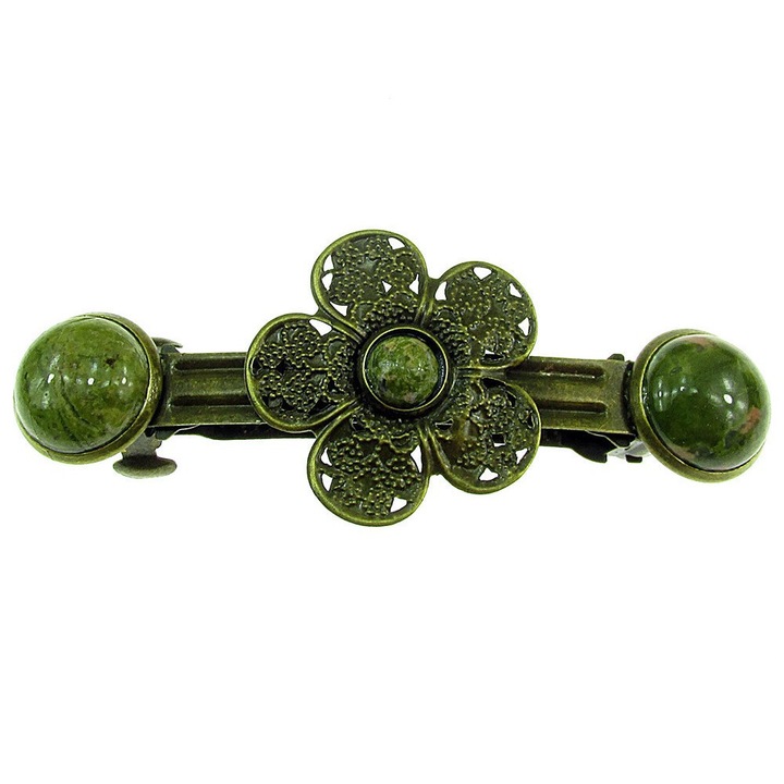 Clama de par bronz model floare cu unakit, GlamBazaar - eMAG.ro