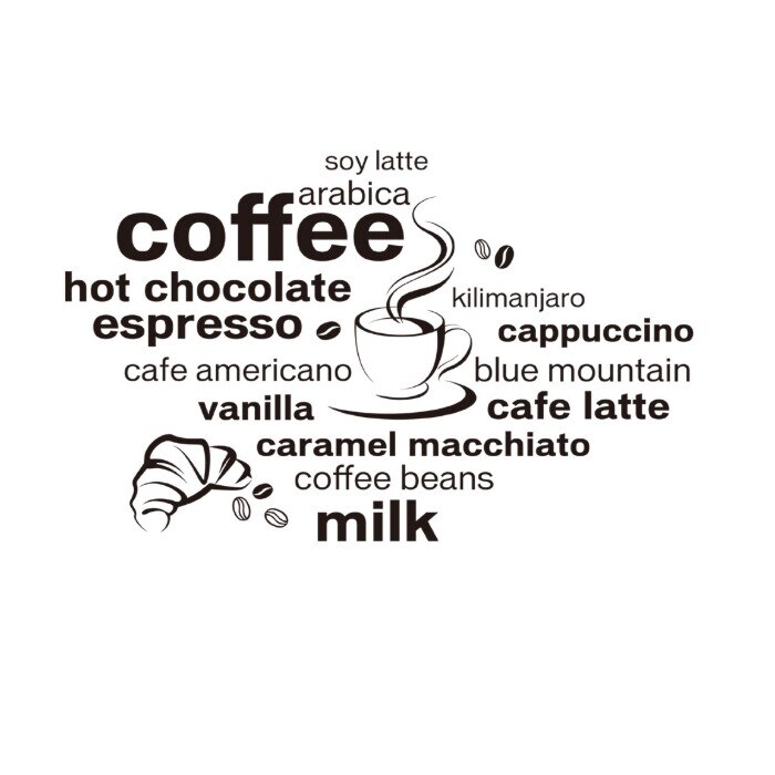 Autocolant de perete, Model Coffee World, 60x90 cm, Negru - eMAG.ro