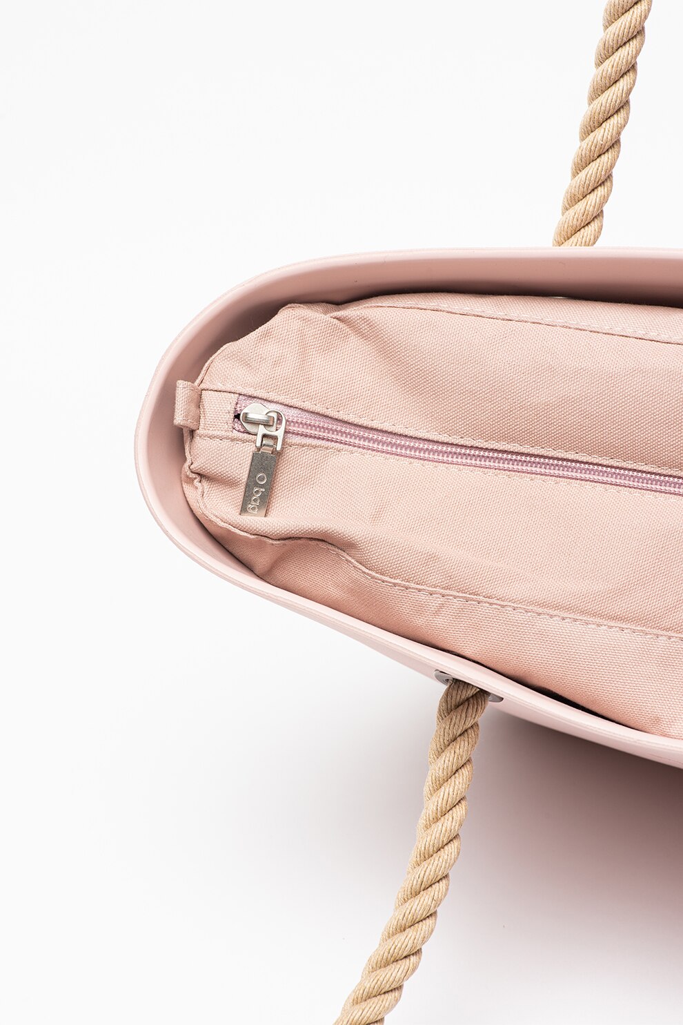 O bag, Geanta shopper mica cu logo Urban, Roz/Maro nisip - eMAG.ro