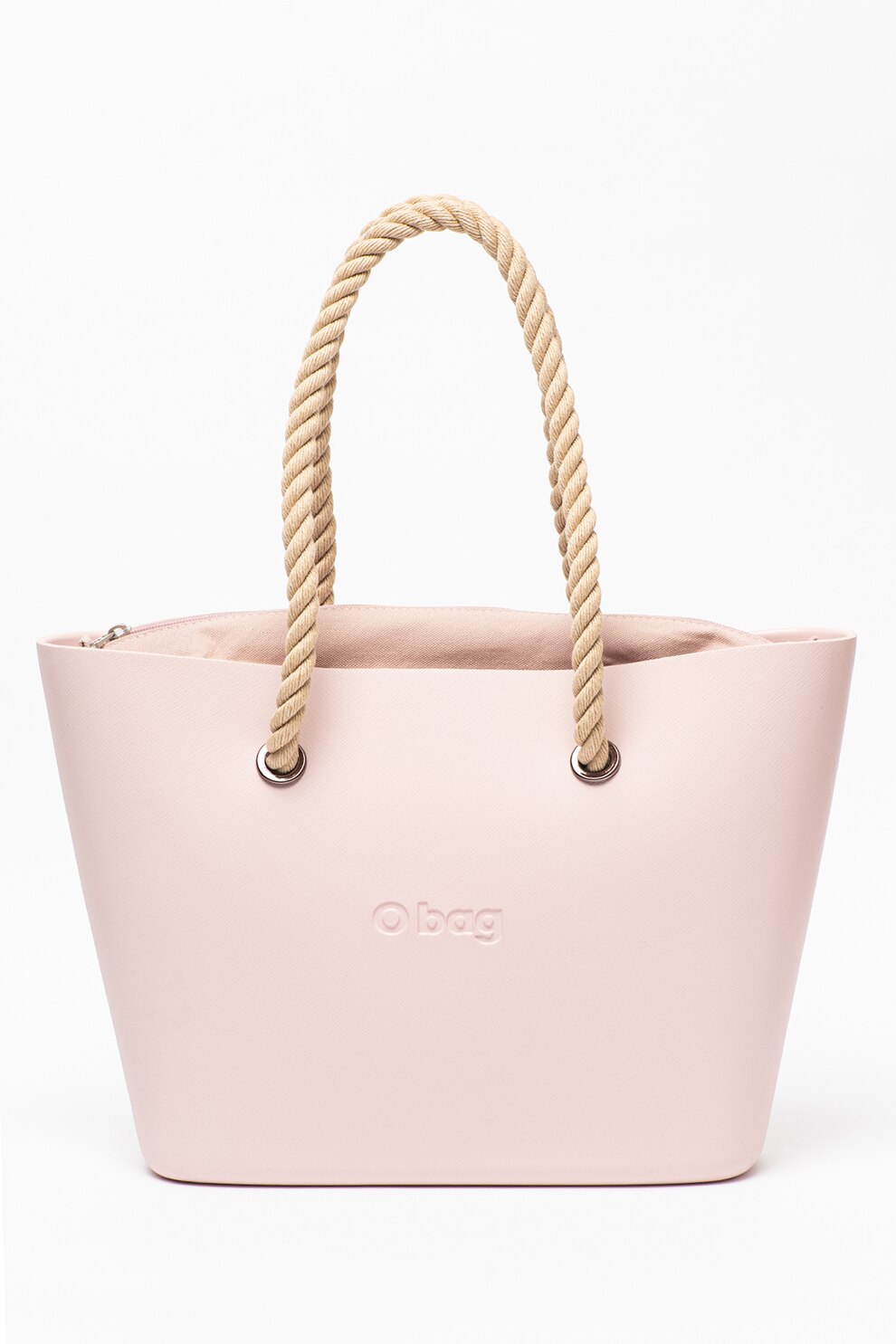 O bag, Geanta shopper mica cu logo Urban, Roz/Maro nisip - eMAG.ro