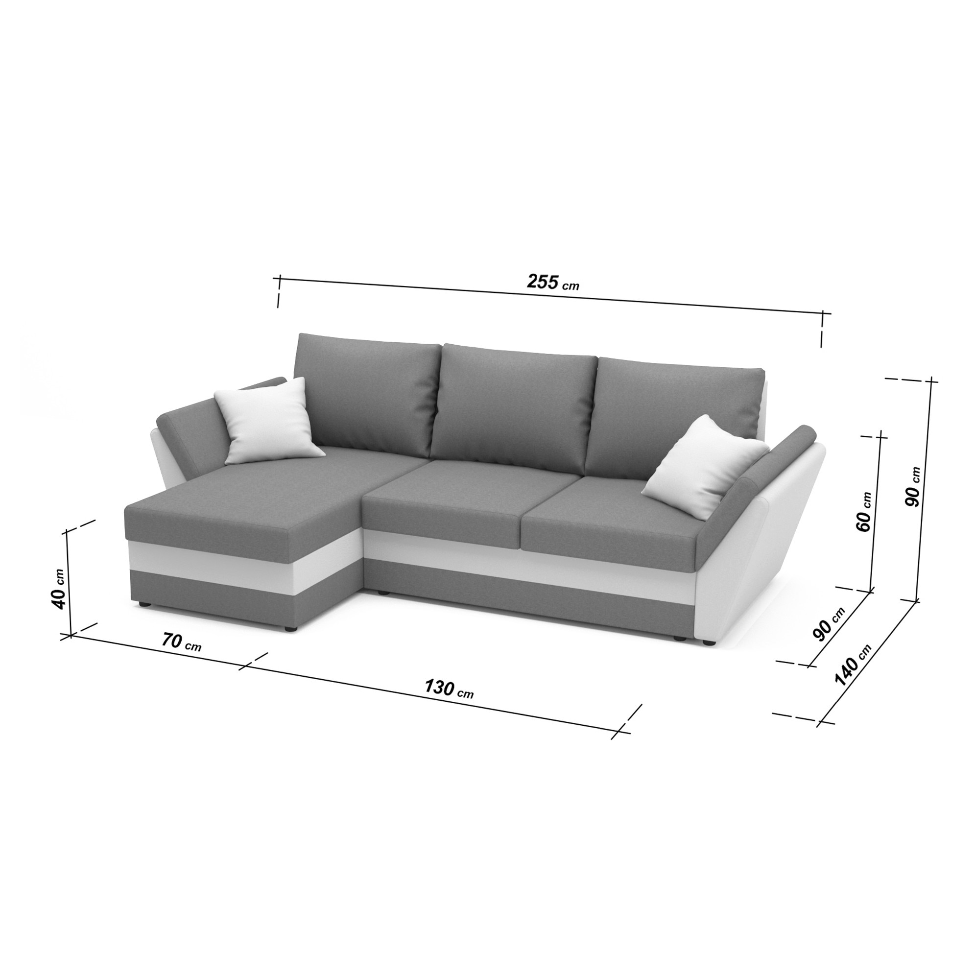 Coltar extensibil, reversibil Palma M&R, 255 x 140 x 90 cm - eMAG.ro