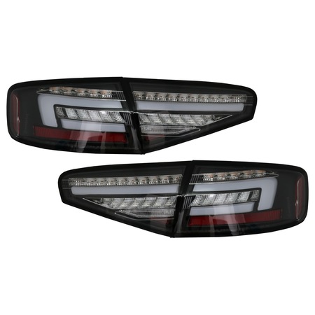 Stopuri Full LED compatibil cu Audi A4 B8 2012-2015 Sedan Rosu Negru ...