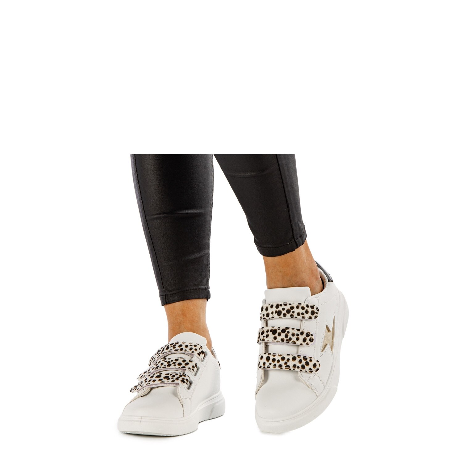 Pantofi sport dama Neriah alb leopard, Alb, 40 - eMAG.ro