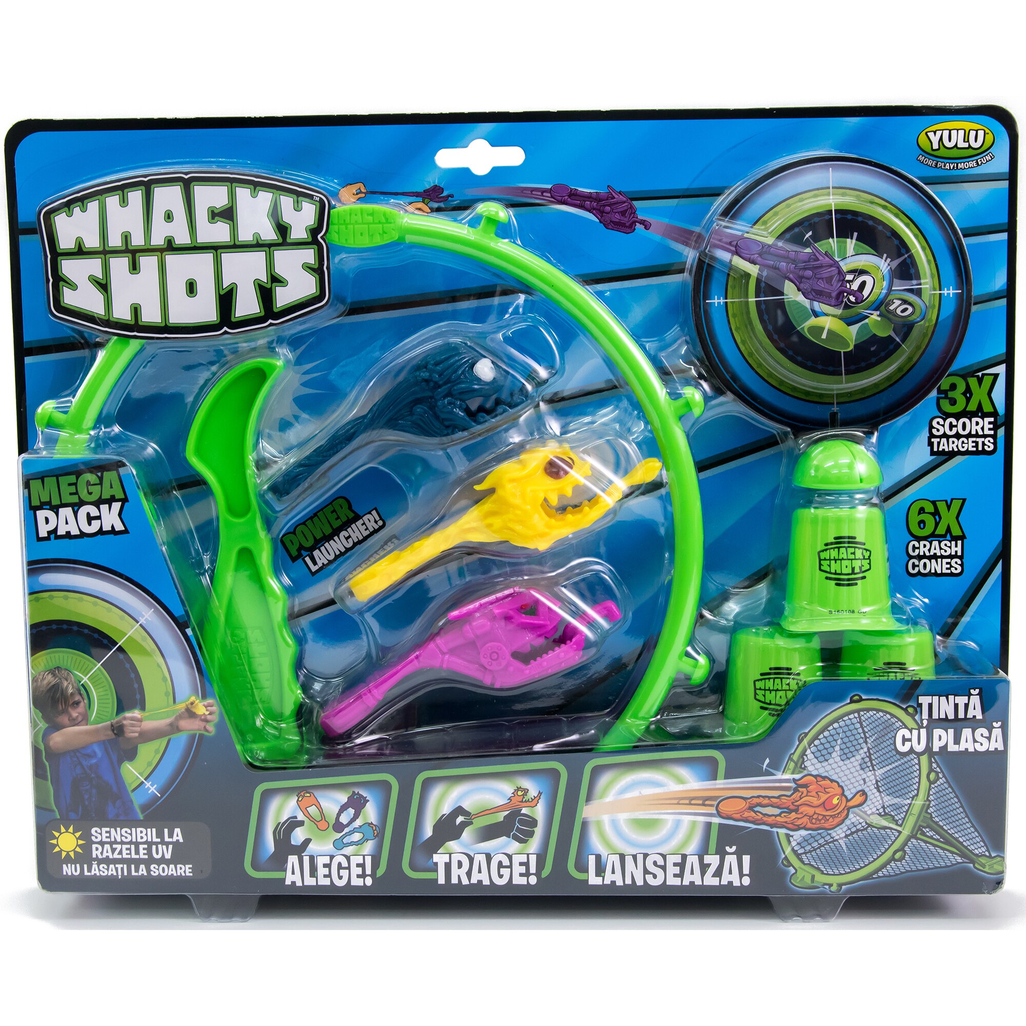 Set de joaca Whacky Shots 3 figurine cu lansator si accesorii - eMAG.ro