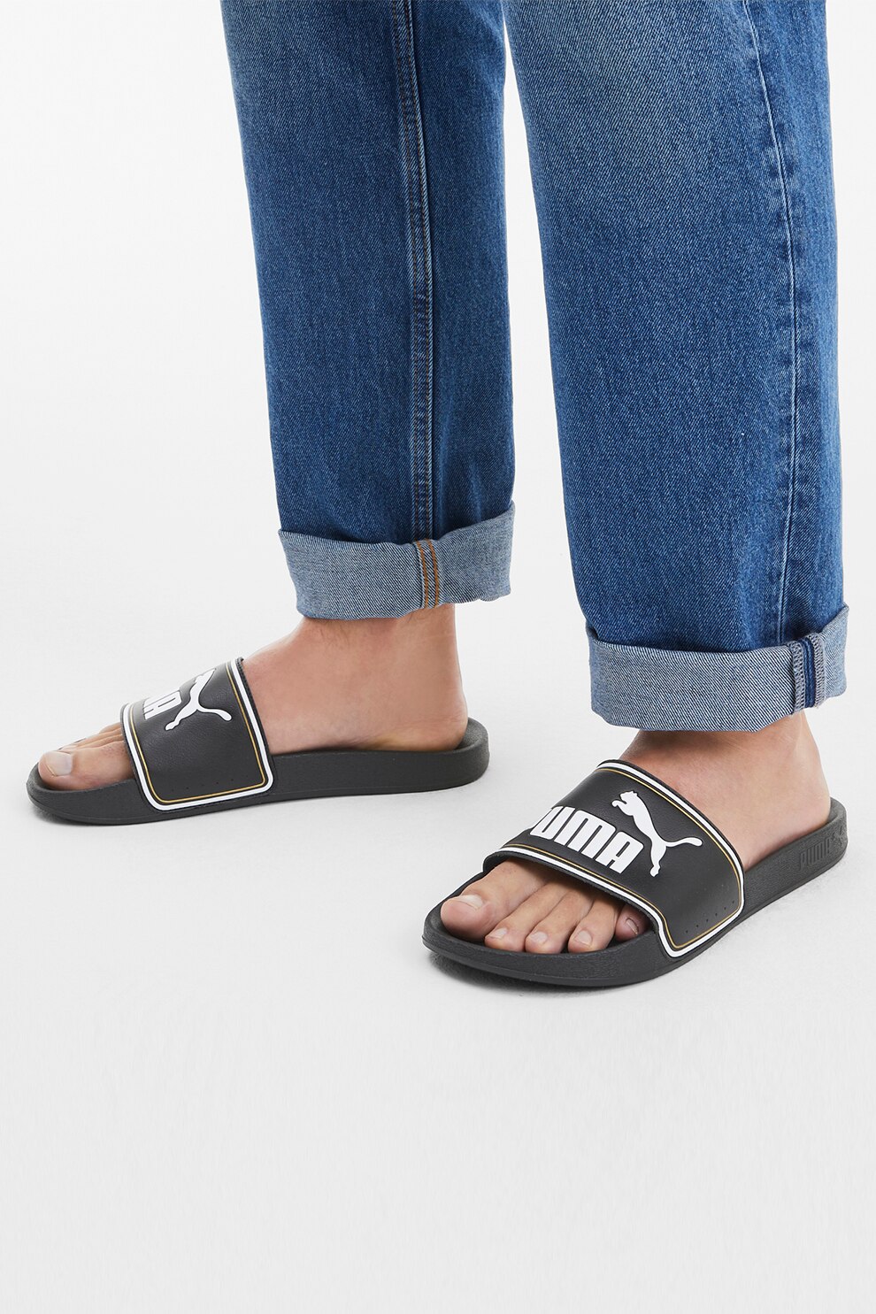 Puma, Papuci cu logo supradimensionat Leadcat FTR, Negru, 4 - eMAG.ro