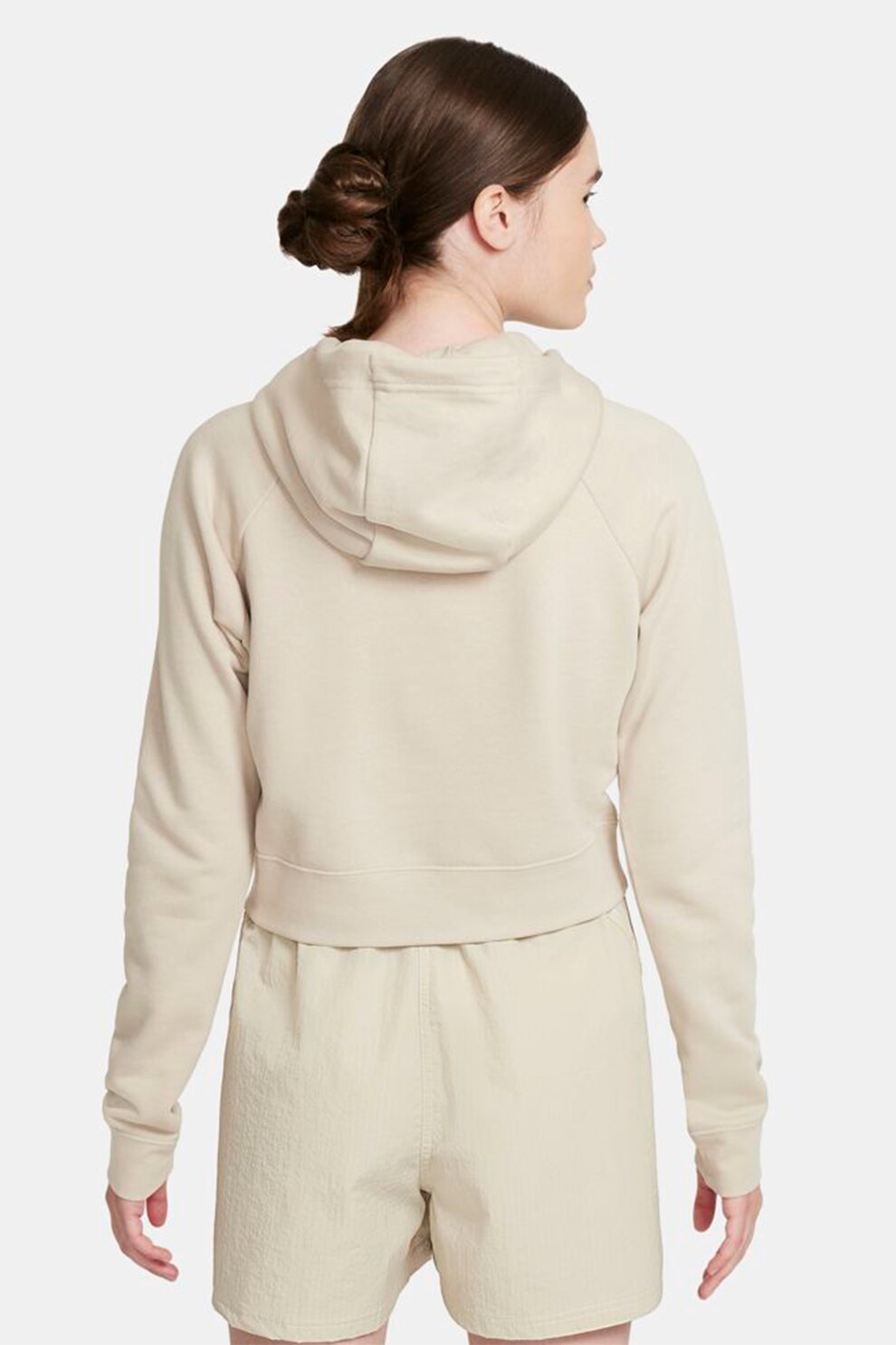 Nike, Hanorac crop cu logo Essential, Crem, XS - eMAG.ro