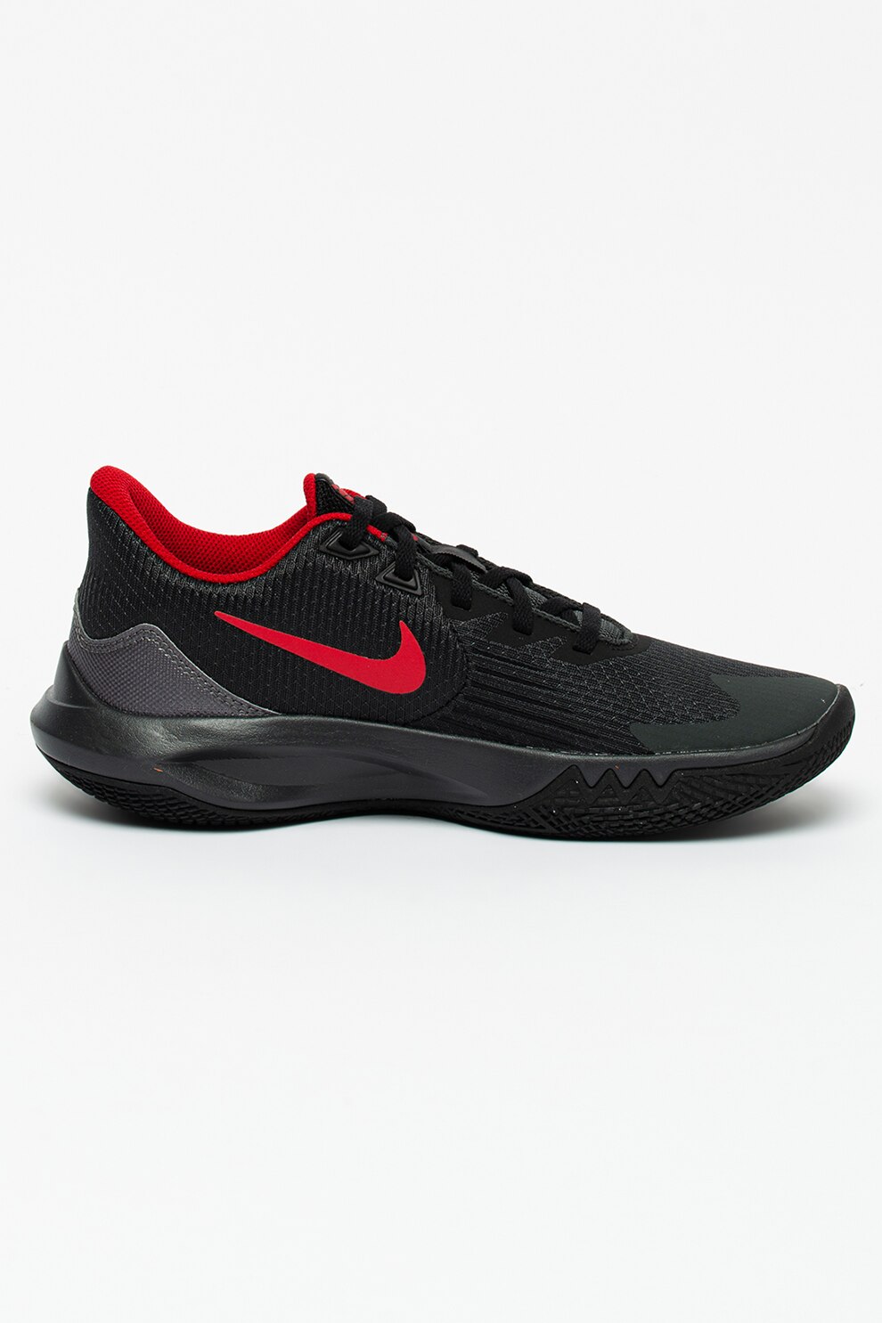Nike, Pantofi pentru baschet Precision 5, Negru/Rosu inchis, 9 - eMAG.ro