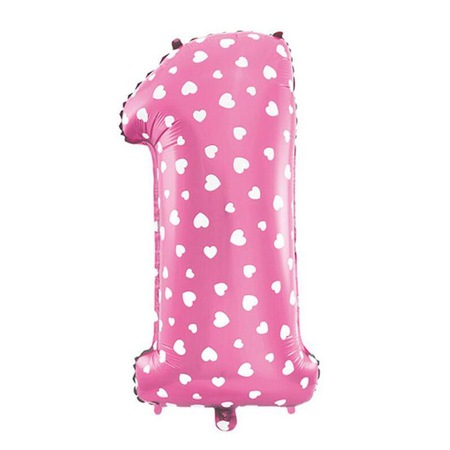 Balon Folie Cifra 1, Roz, 45 cm, Colorissima - eMAG.ro
