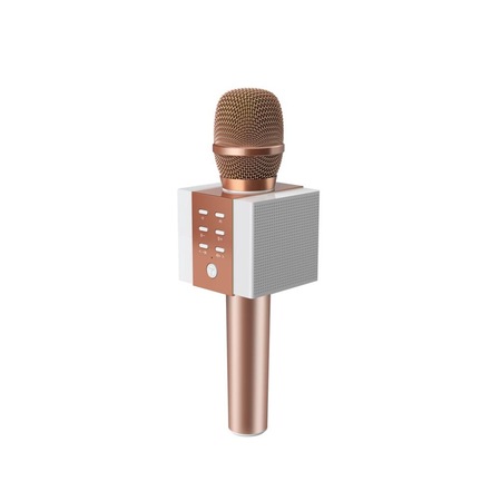 Microfon pentru Karaoke,Bluetooth, Wireless, Auriu rose - eMAG.ro