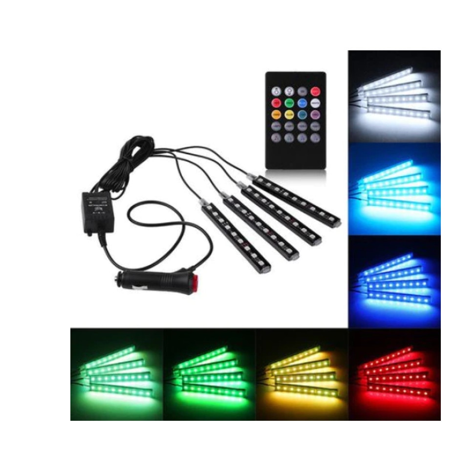 Kit iluminare RGB Lights pentru interiorul masinii cu LED si ...