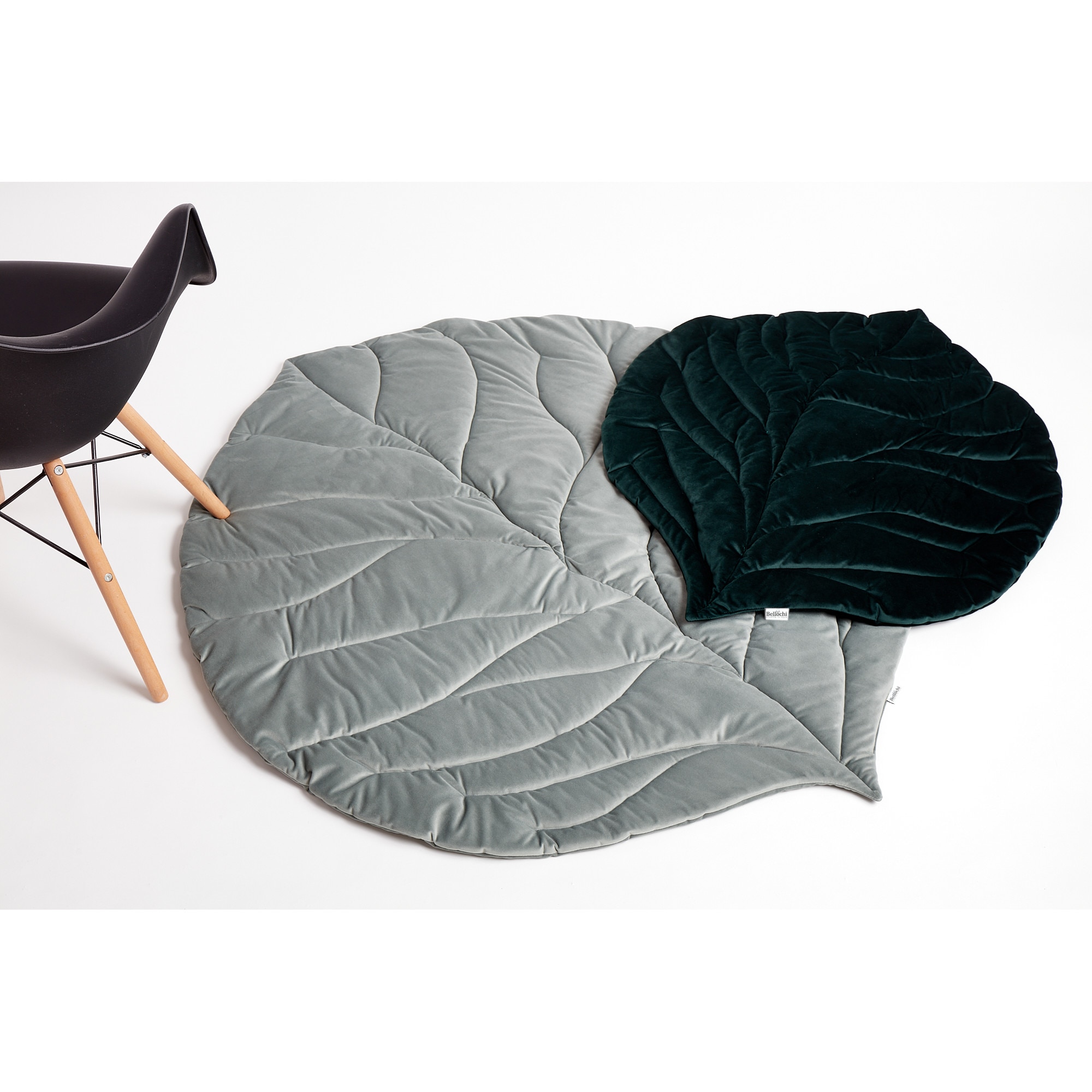 Covor mic de joc in forma de frunza, Bellochi, 95x78cm, verde inchis ...