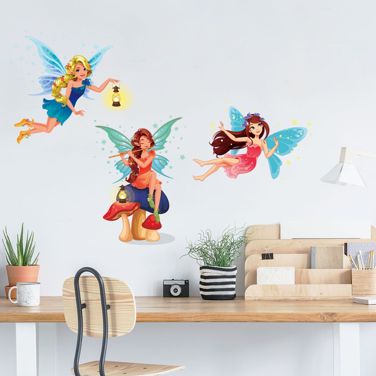 Sticker decorativ pentru copii Luxer, Autocolant Cele 3 Zane Fermecate ...