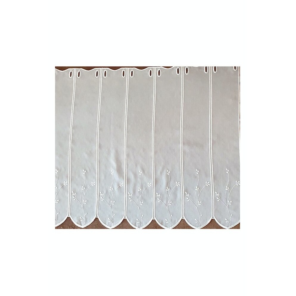 Perdea scurta, Temes floral, ivory, 45 x 95 cm - eMAG.ro