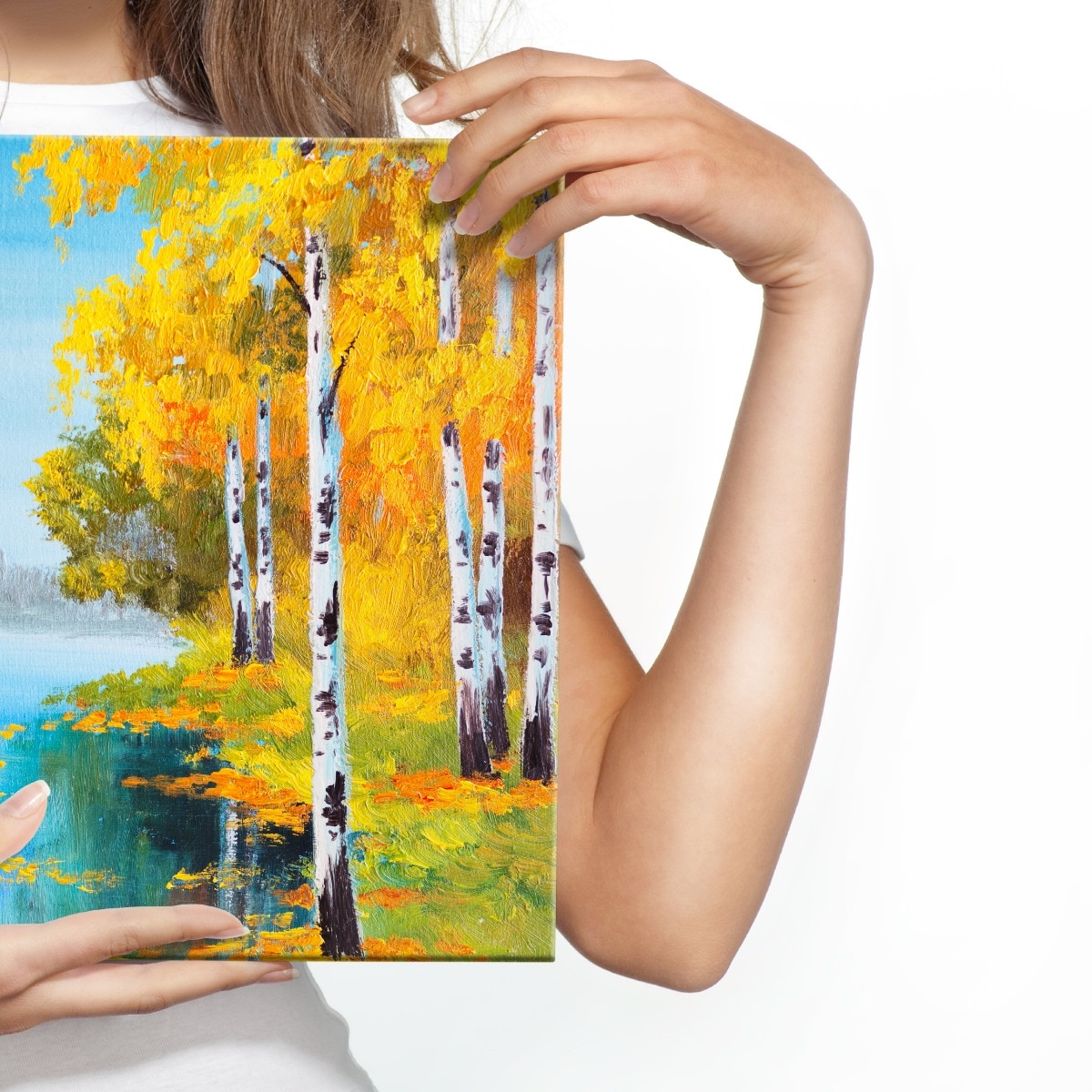 Festmény nappaliba Mesteceni PADURE Rau festmény 70cm x 50cm vászon ...