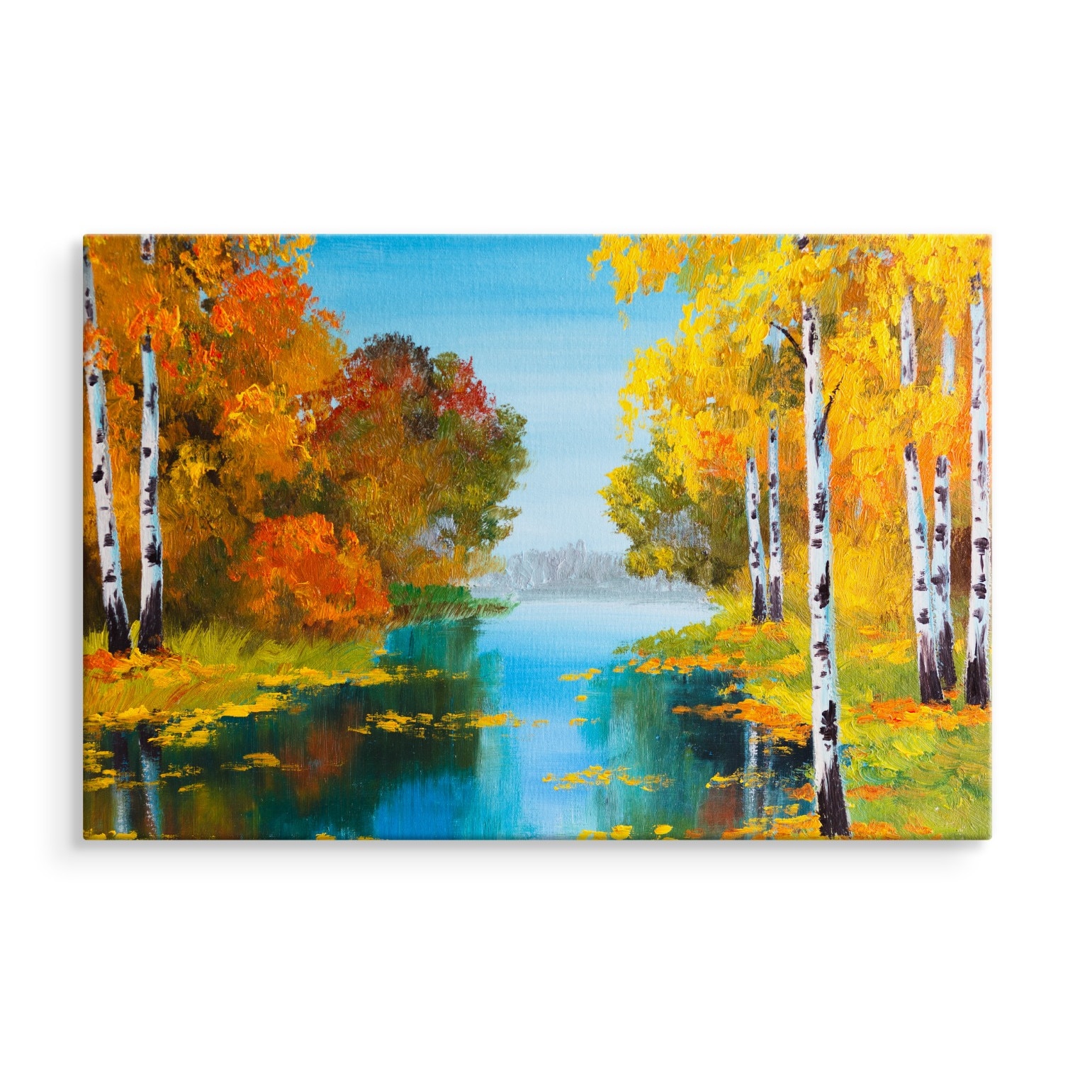 Festmény nappaliba Mesteceni PADURE Rau festmény 70cm x 50cm vászon ...