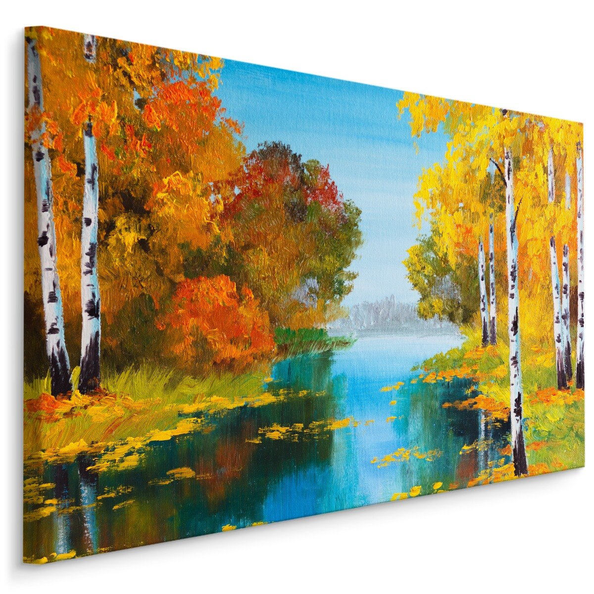 Festmény nappaliba Mesteceni PADURE Rau festmény 70cm x 50cm vászon ...