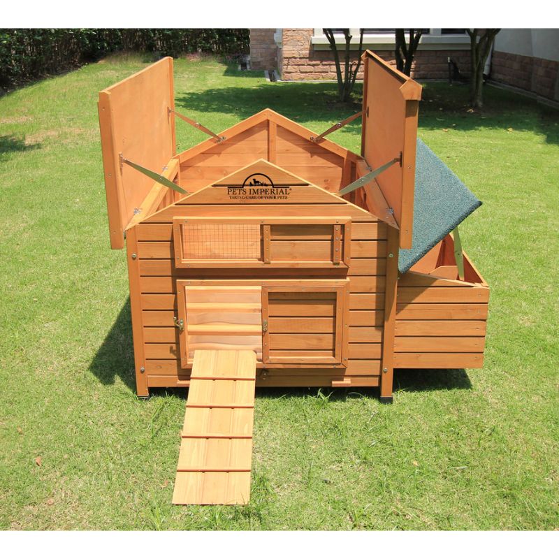 Cotet pentru gaini, Pets Imperial, Lemn, Maro, 121 x 96 x 100 cm - eMAG.ro