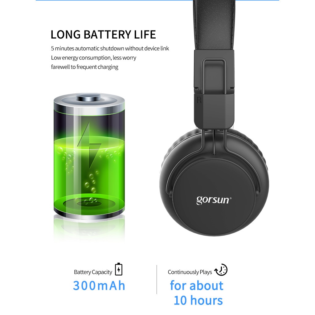 Безжични слушалки Gorsun, E92, Bluetooth V5.0+, С микрофон, бързо ...