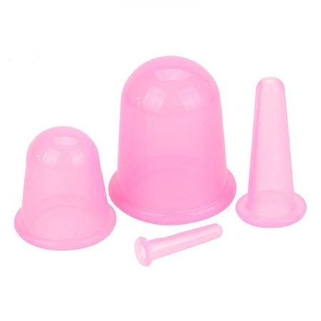 Set 4 ventuze pentru masaj, Silicon, Roz - eMAG.ro