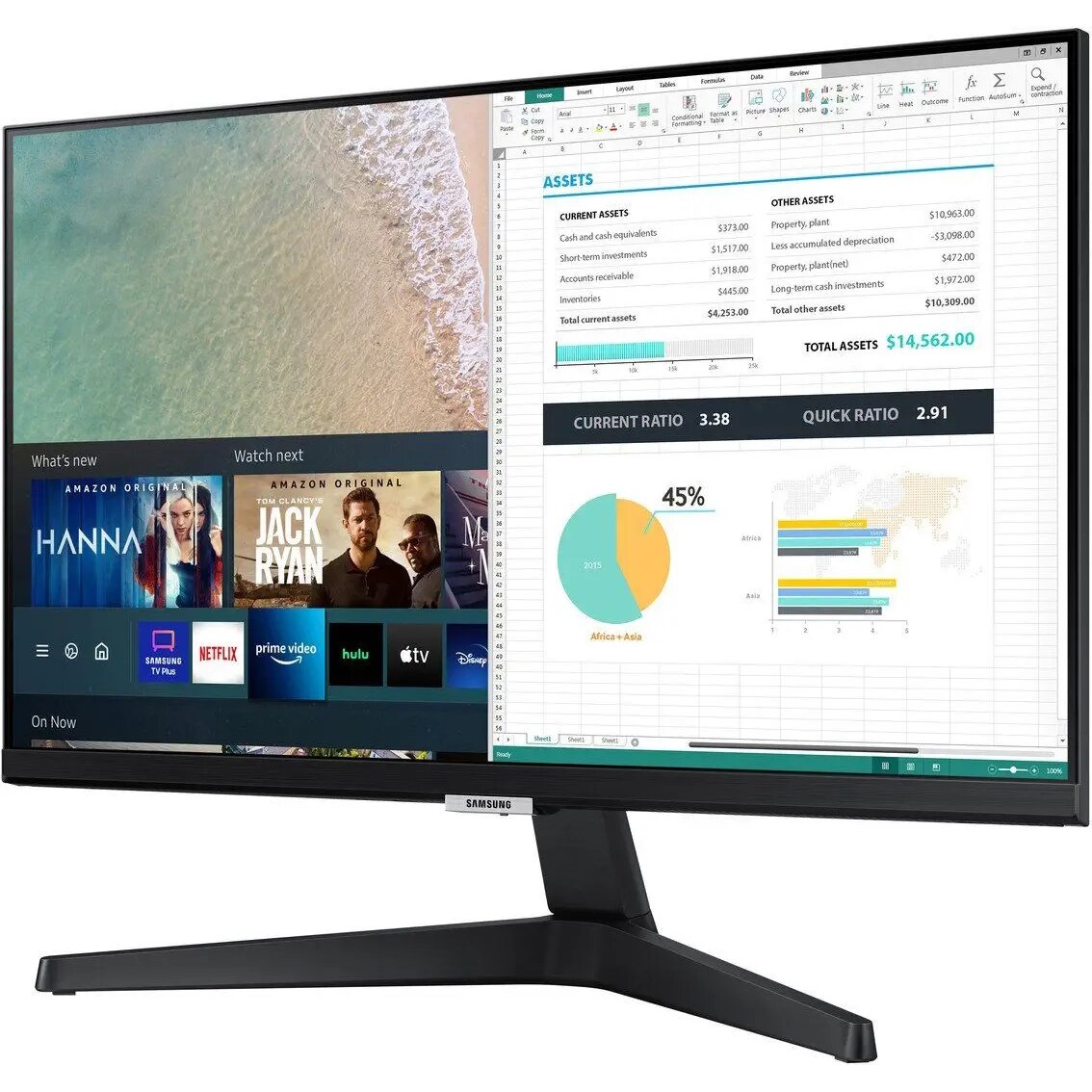 Monitor LED VA Samsung 23.8", Full HD, HDMI, FreeSync, Vesa, Negru ...