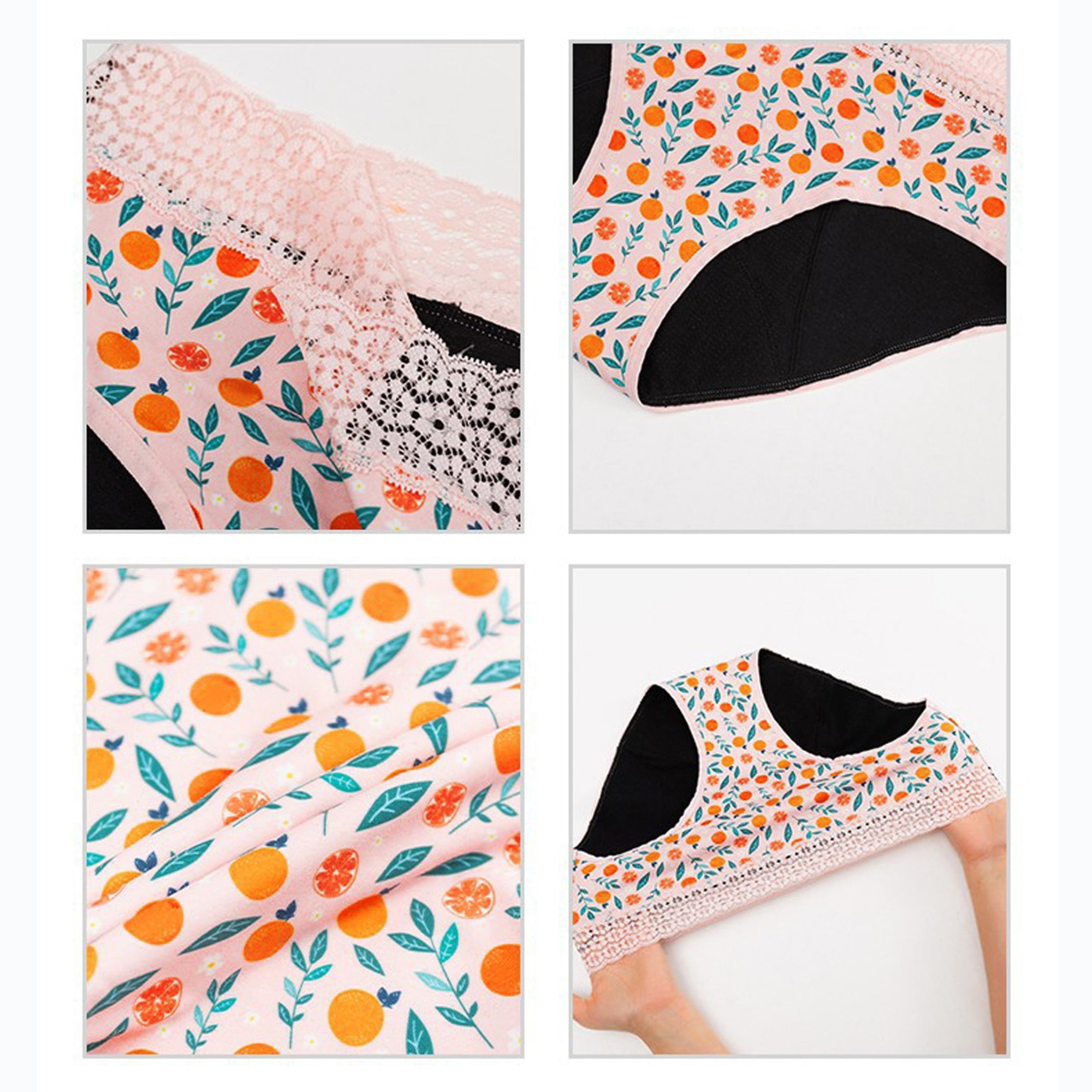 Chiloti menstruali, Linovit®, Absorbtie Rapida, Imprimeu Citrus, Roz ...