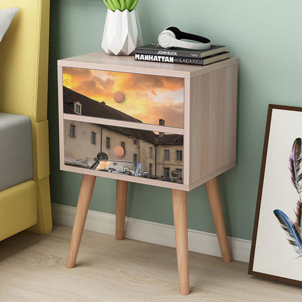 Autocolant Art Star pentru mobilier, Masini de epoca in fata unei ...