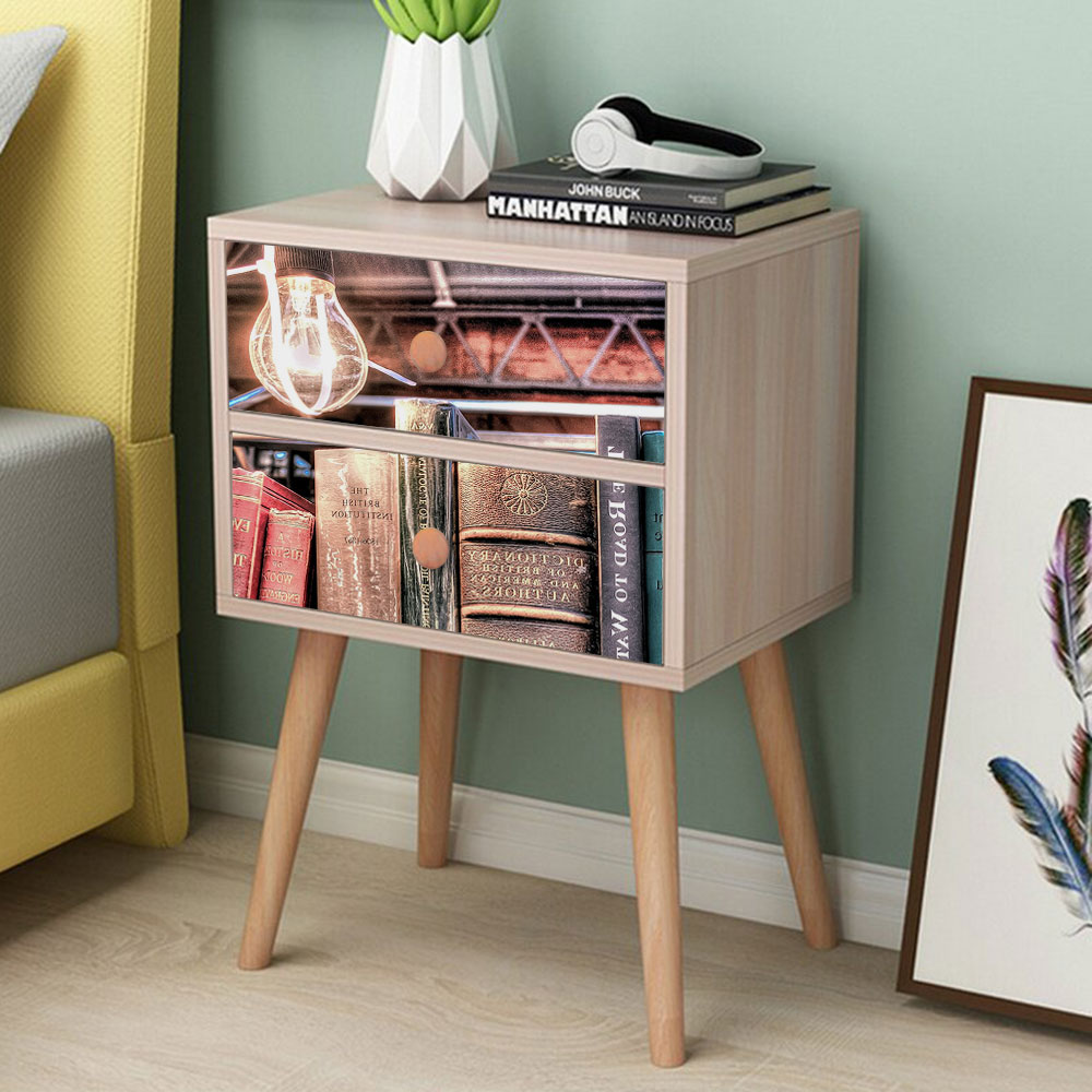 Autocolant Art Star pentru mobilier, Carti organizate pe raft, Vintage ...