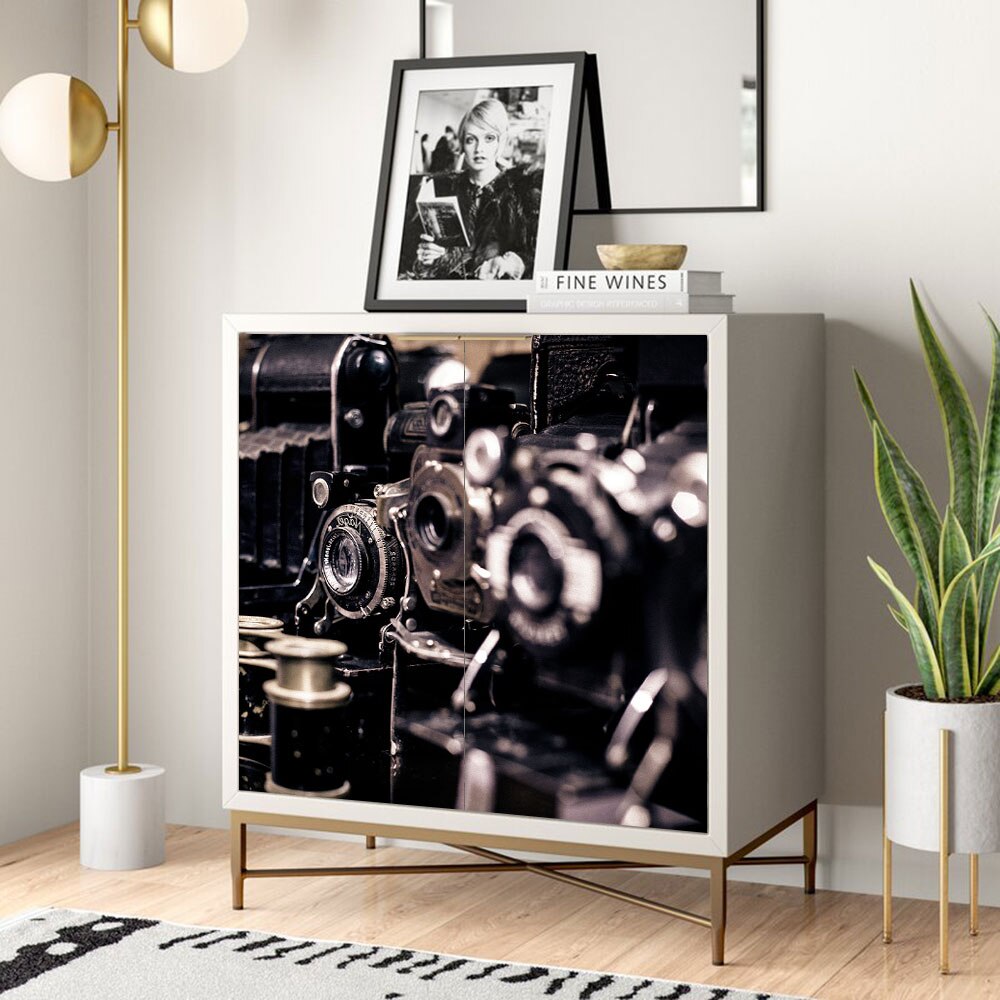 Autocolant Art Star pentru mobilier, Aparate pentru filmat, Vintage ...