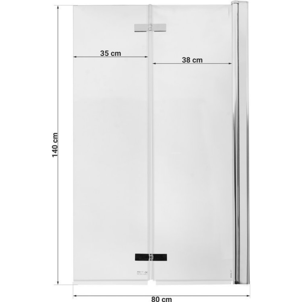 Paravan de baie Fala, Pliabil, 2 panouri, 80 x 140 cm - eMAG.ro