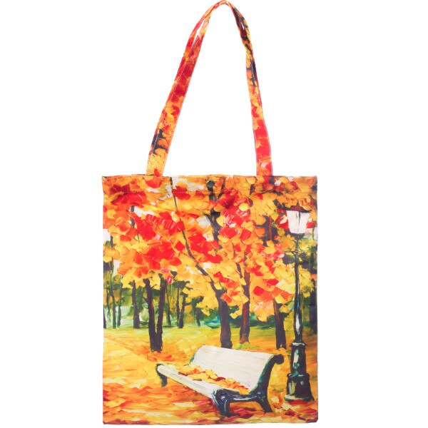 Geanta Textila, Imprimare Dupa Pictura, Peisaj de Toamna, Multicolor ...