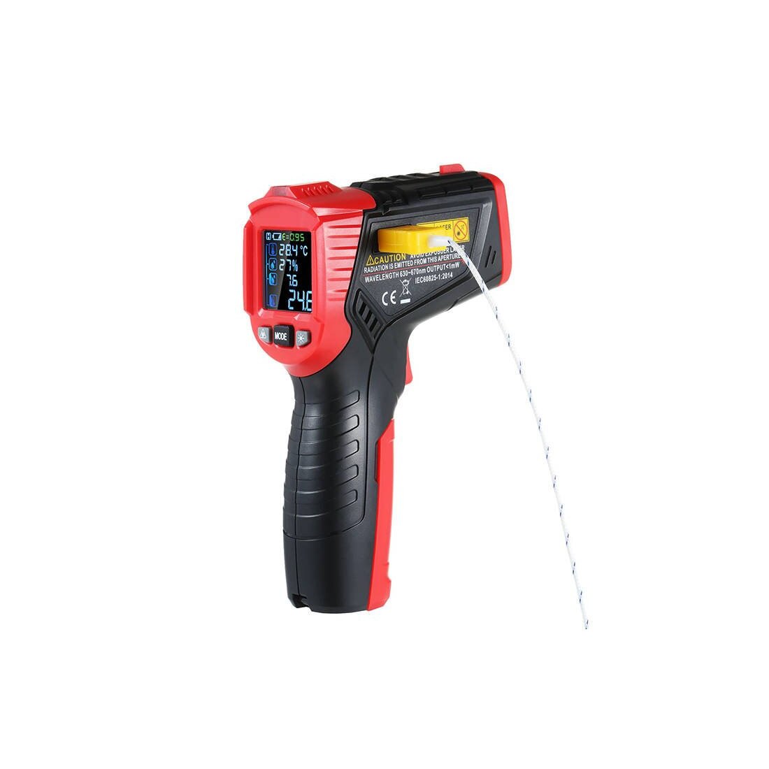 Pirometru digital cu laser Habotest, echipat cu lampa, iluminat din ...
